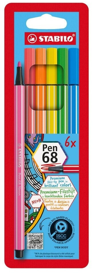 STABILO Pen 68 Neon (6 feutres) au meilleur prix sur idealo.fr
