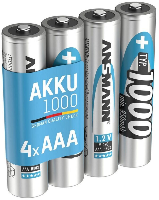 Ansmann Aaa Micro Hr03 Nimh Akku 1 2v 1000 Mah 4 St Ab 9 89