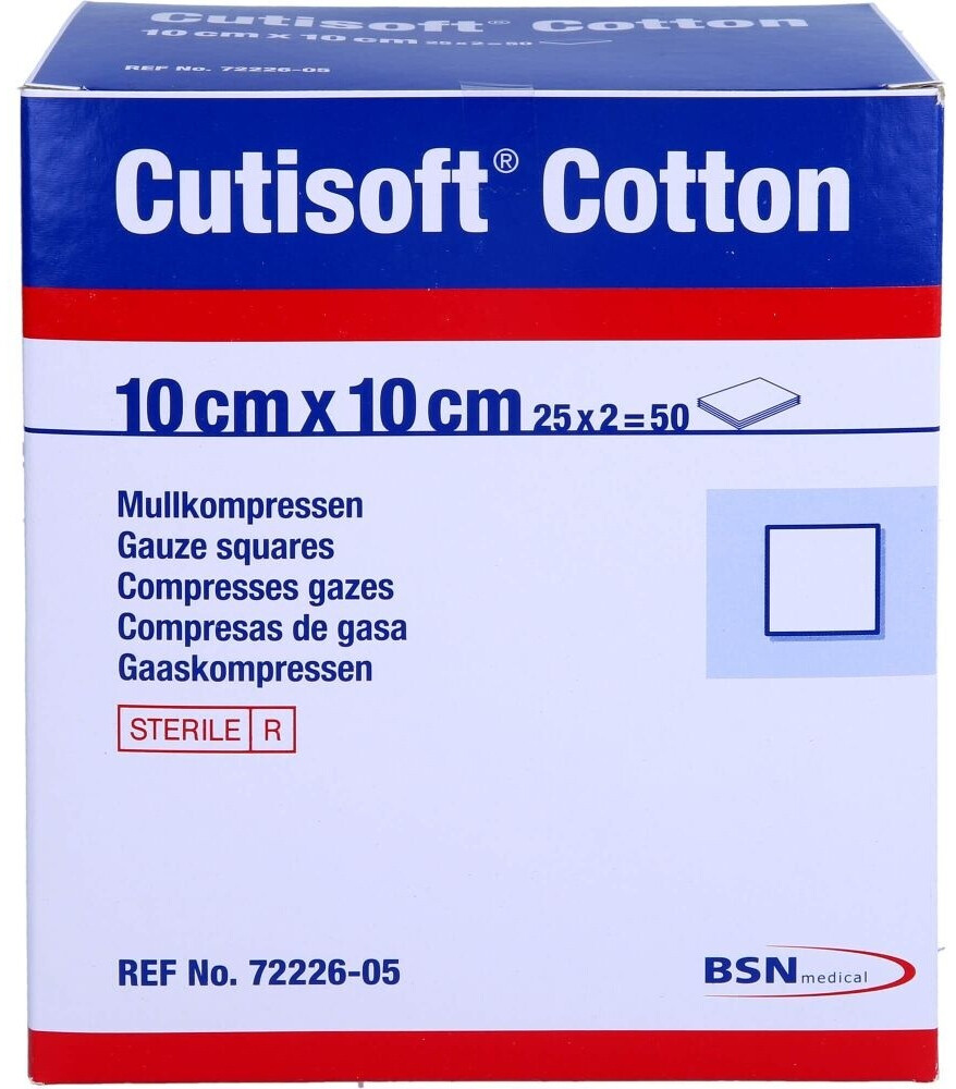 BSN Medical Cutisoft Cotton Kompressen Steril 8-fach, 17-fädig 10 x 10 ...