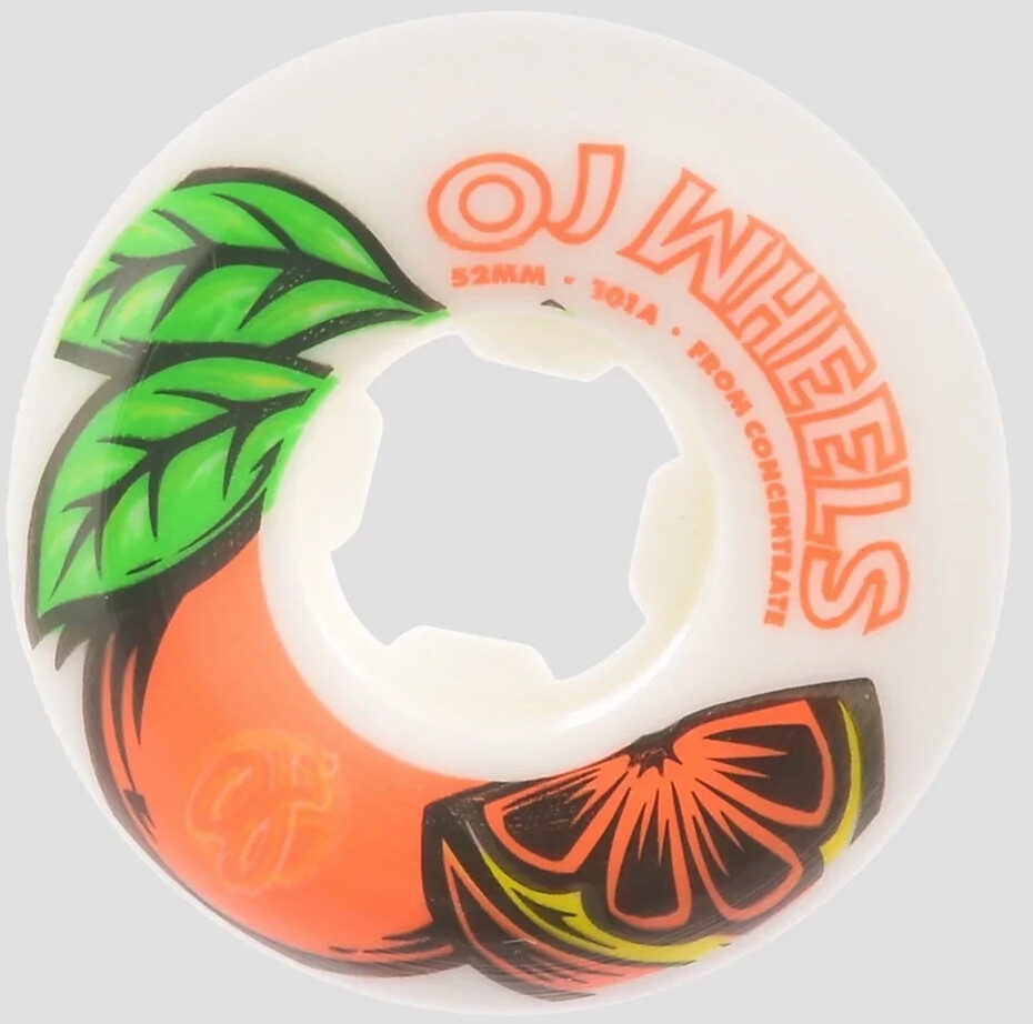 OJ Wheels From Concentrate 2 Hardline 101A 52mm Wheels white / orange ...