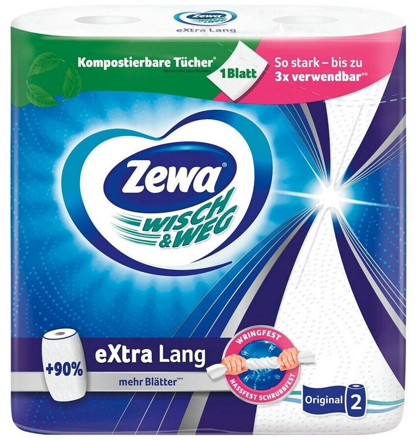 Zewa Wisch & Weg eXtra Lang Küchenrollen 2-lagig (2 Stk.) ab 3,93 ...