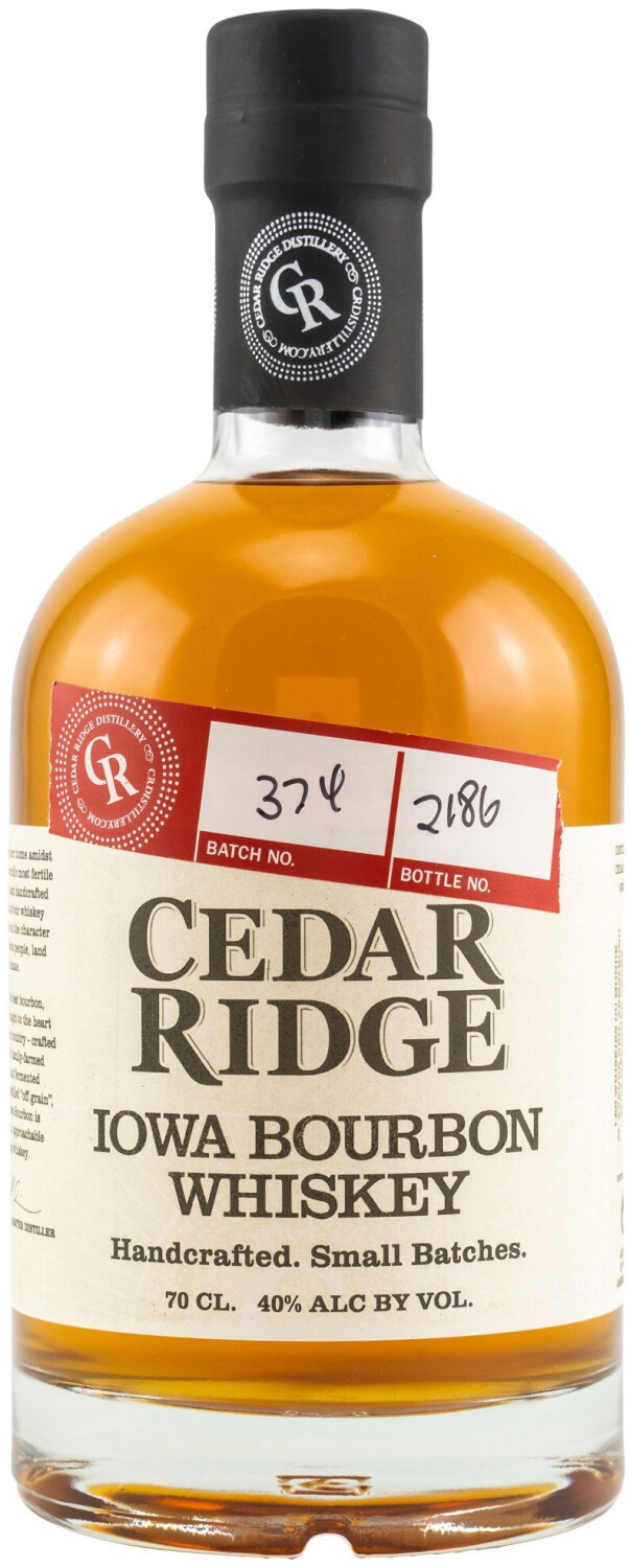 Cedar Ridge Iowa Bourbon Whisky 0,7l 40% ab 34,11 € | Preisvergleich ...