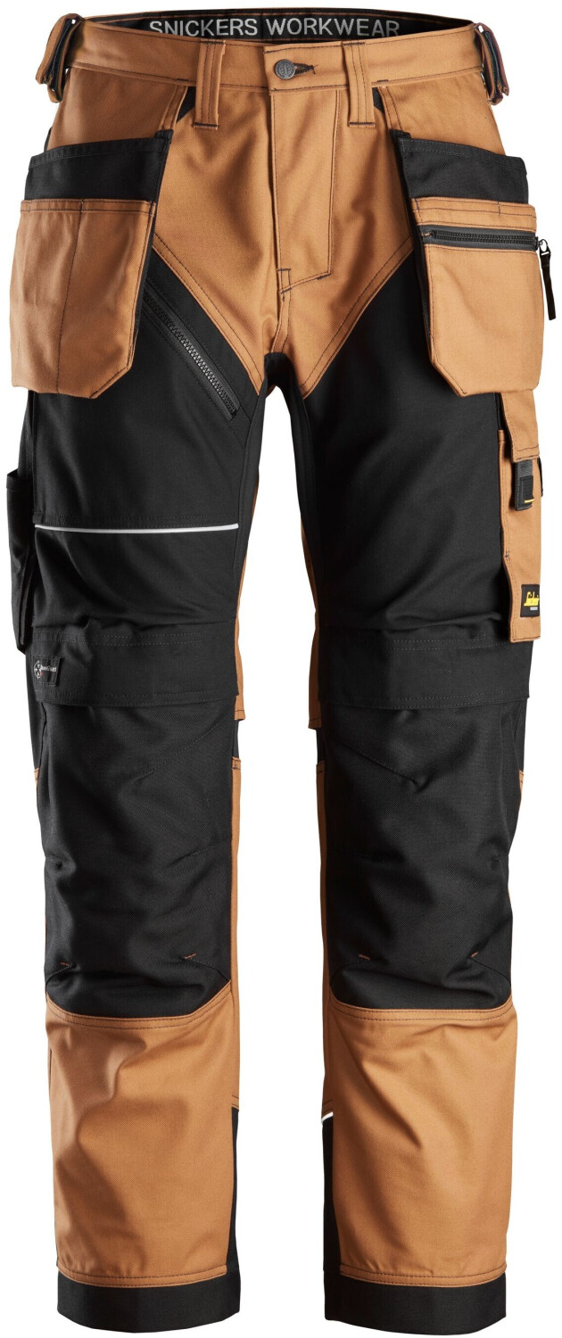 Snickers RuffWork Canvas+ Arbeitshose m. Holstertaschen Braun-Schwarz ...
