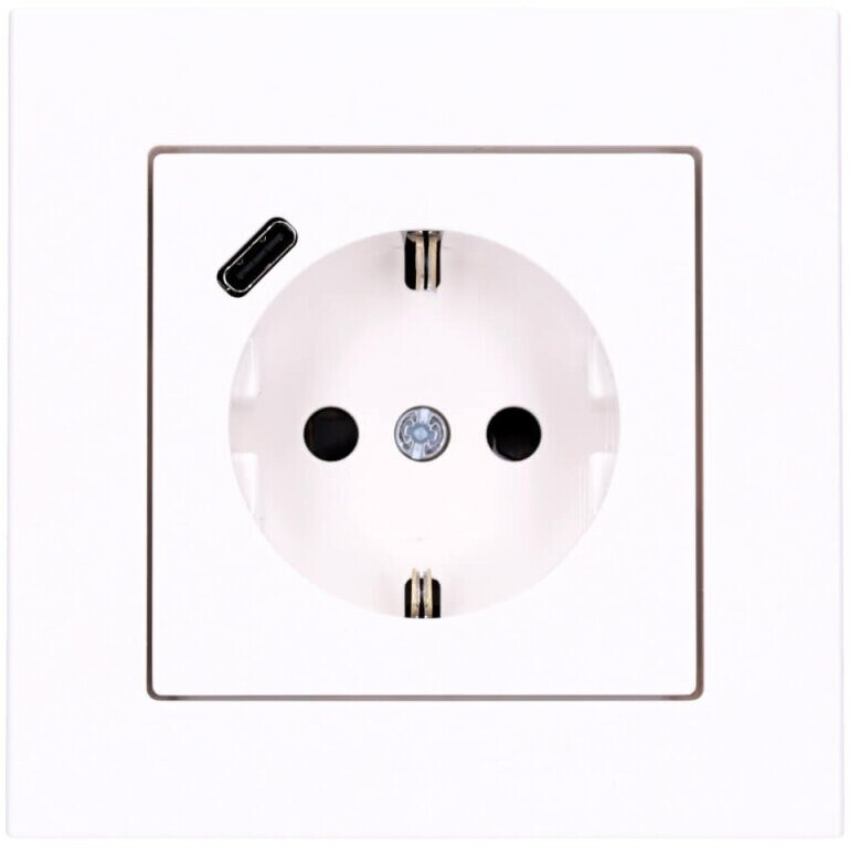 Jung Schuko USB-Steckdose Typ C Komplett-Set Serie A (Steckdose ...