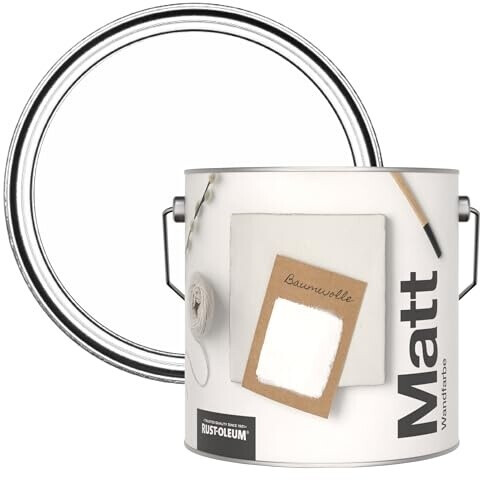 RUST-OLEUM Colours Matt Emulsion Wall and Ceiling Paint - Cotton (White ...