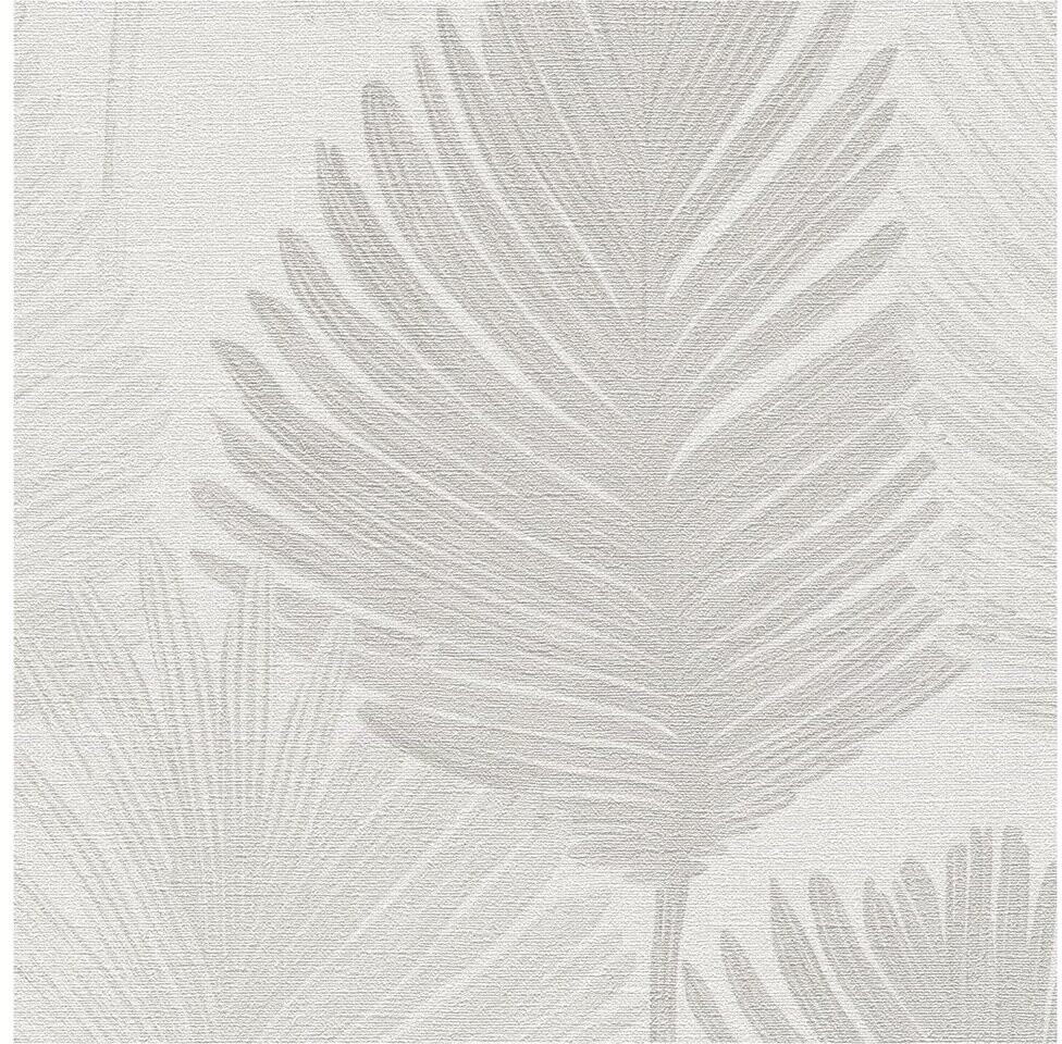 Buy Livingwalls Metropolitan Stories Hot Spots Leaves White-Light Grey ...