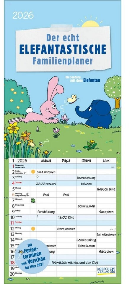 Korsch Verlag Der echt elefantastische Familienplaner 2026 ab 10,79 ...
