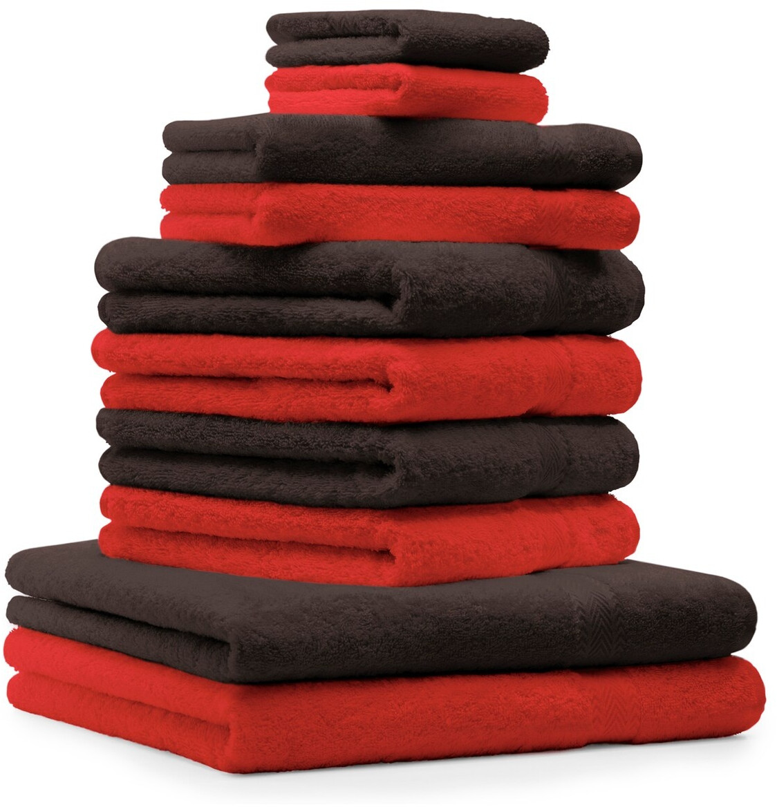 Betz Handtuch Set CLASSIC (10-tlg.) rot und dunkelbraun ab 59,50 ...
