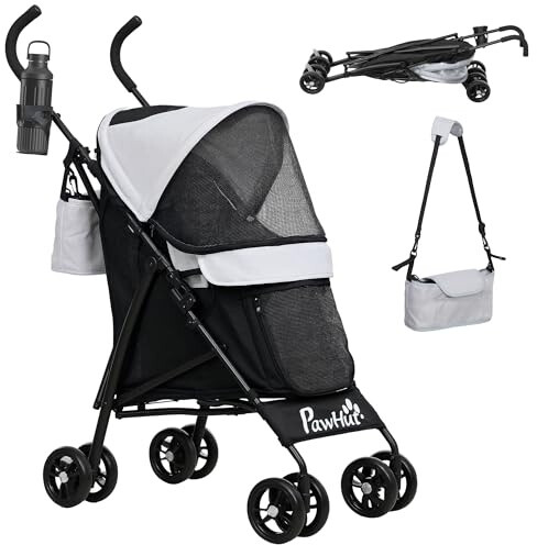 Pawhut Foldable dog buggy, light grey desde 75,82 € | Compara precios ...