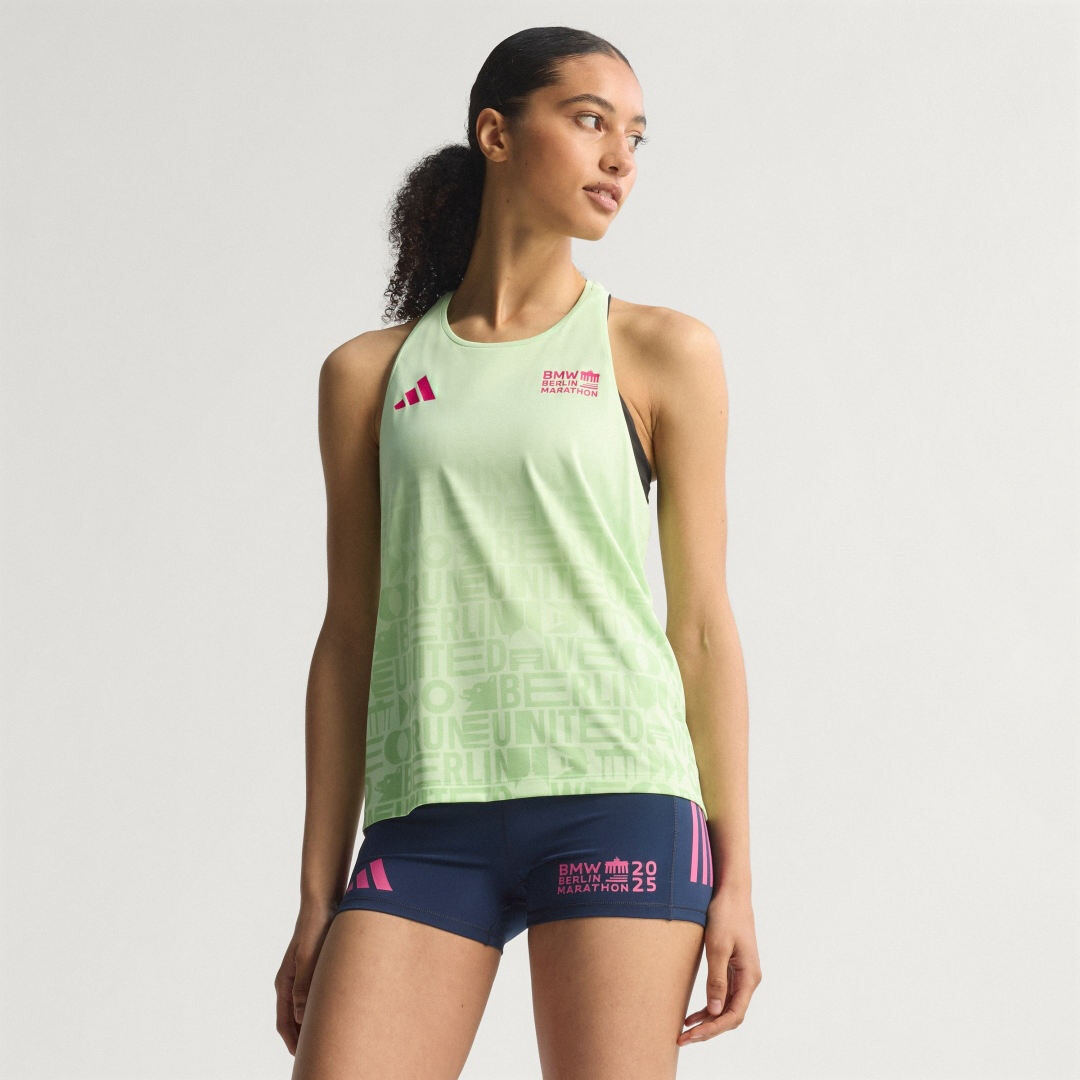 Adidas BMW BERLIN-MARATHON 2025 All Over Tanktop Semi Green Spark ...