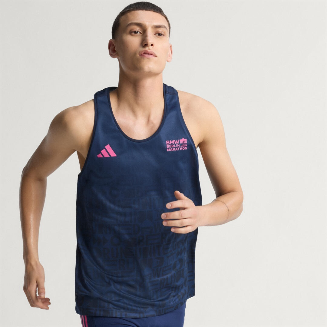 Adidas BMW BERLIN-MARATHON 2025 All Over Print Tanktop Collegiate Navy ...