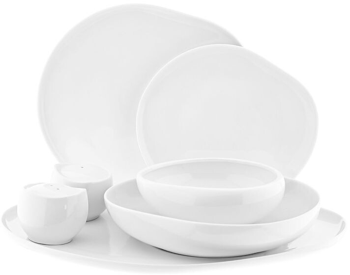 Almina Geschirr-Set Wave-Style aus hochwertigem Porzellan 27-teilig für ...