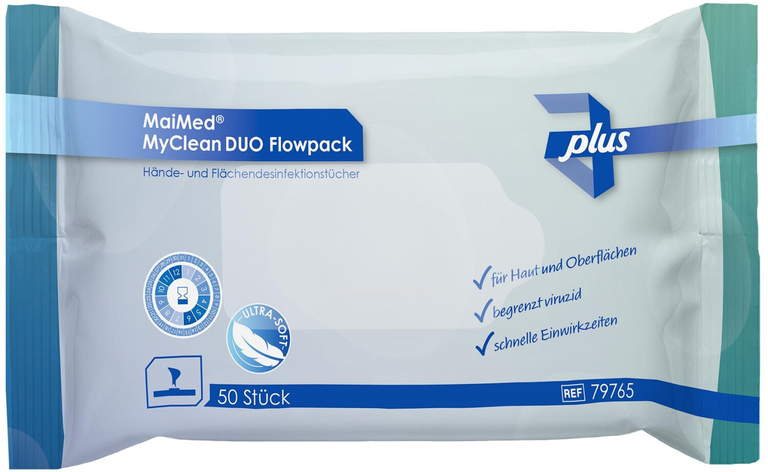 MaiMed MyClean DUO Flowpack Desinfektionstücher 79765 1 Packung 50 ...