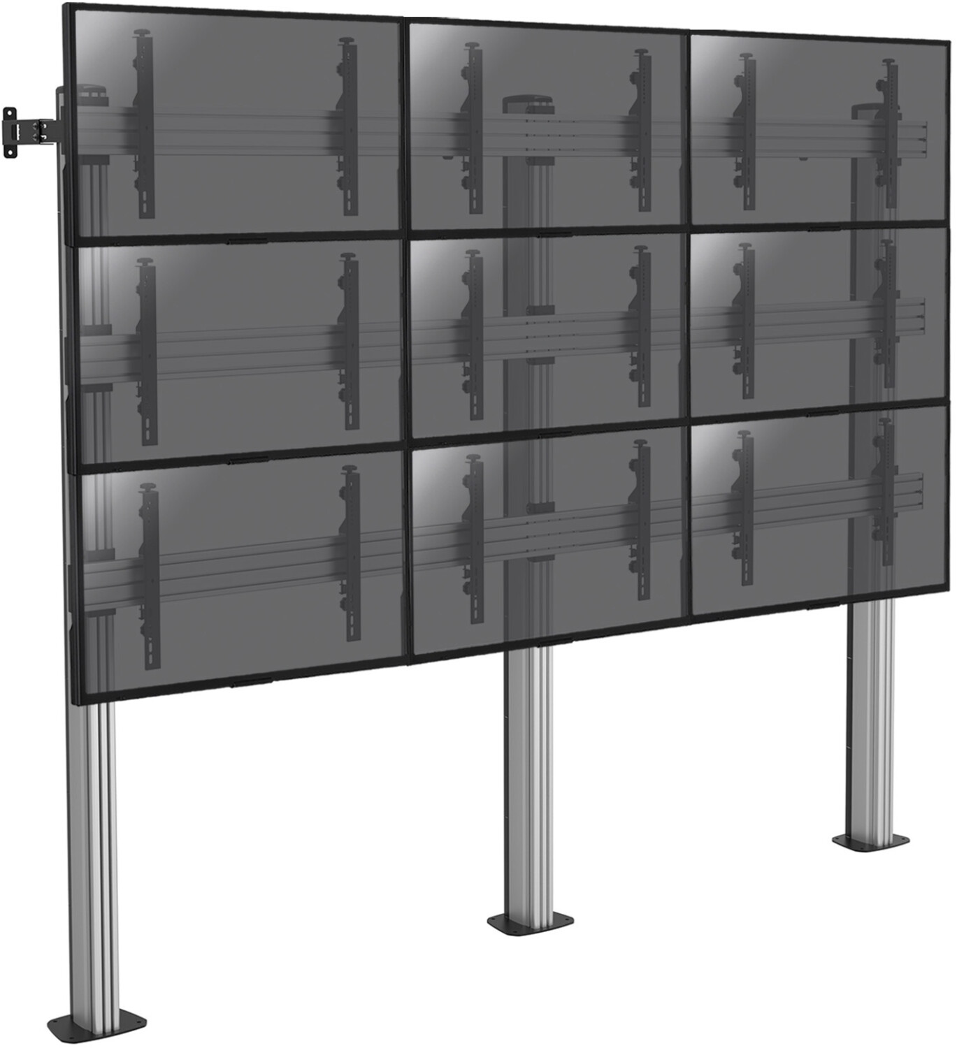 Kimex Support sur pieds mur d’images 9 écrans TV 45–50" à visser au ...