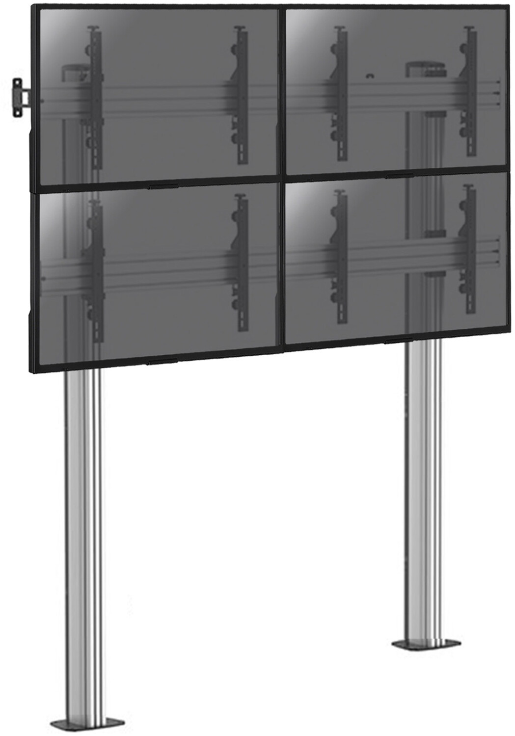 Kimex Support sur pieds mur d’images 4 écrans 45–55" 240 cm à visser au ...