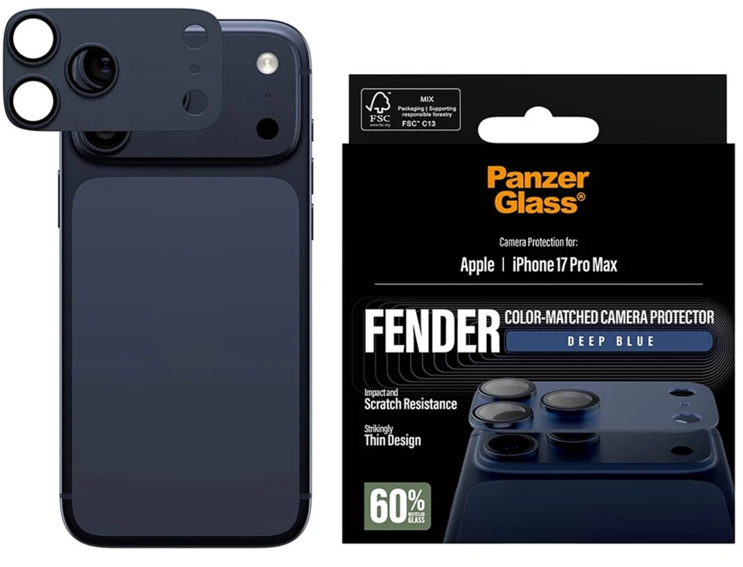 PanzerGlass Fender Camera Protector Deep Blue iPhone 17 Pro Max au ...