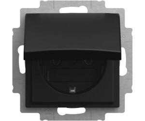 Busch-Jaeger SCHUKO-Steckdose Balance Klappdeckel ohne Spreize schwarz ...