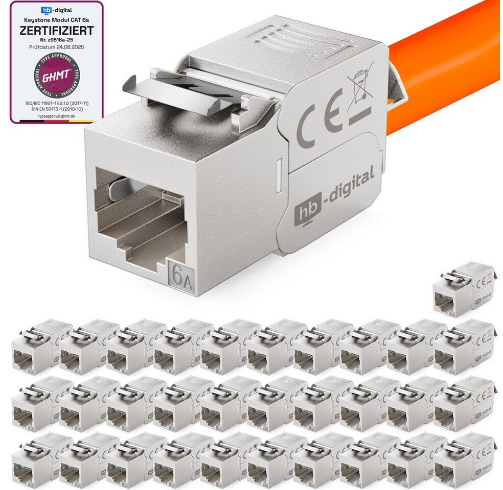 HB-Digital SET Keystone Modul RJ45 Cat.6a LSA 32 Stk. (6210-006) ab 79 ...
