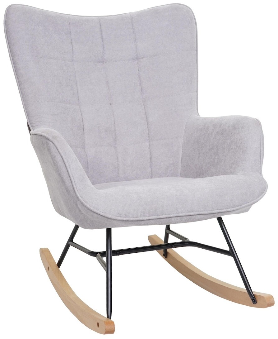 Mendler Schaukelstuhl HWC-K36 Stoff/Textil~ grau grau (89753) ab 144,99 ...