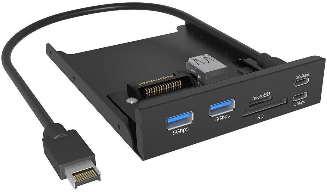 Raidsonic Icy Box USB-C 3,5" Einschub-Frontplattenadapter IB-HUB1419-i3 ...