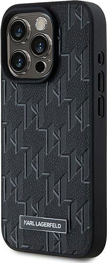 Karl Lagerfeld Leather Monogram Metal Logo Case iPhone 15 Pro Max Black ...