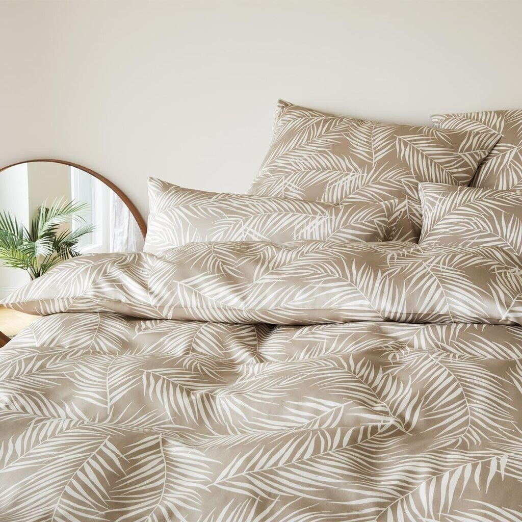 Elegante Bettwäsche-Garnitur Maison Leaves 24551-7 Natur 80/80 200/220 ...