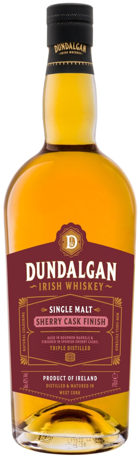 Dundalgan Single Malt Sherry Cask Finish Irish Whiskey 0.7l 42% ab 17 ...