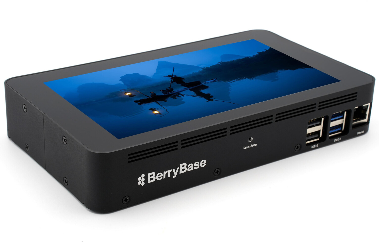BerryBase Gehäuse für Raspberry Pi 5 & 7-Zoll Touchscreen V1 VESA 75/ ...