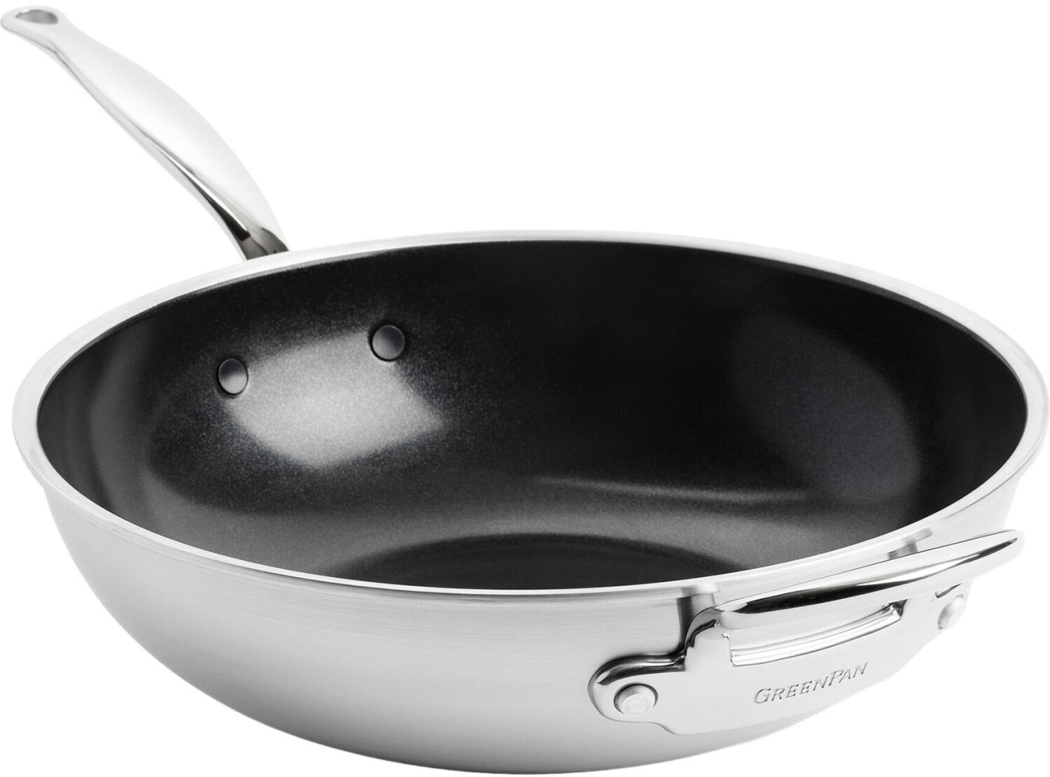 GreenPan Premiere 3-Ply Stainless Steel Non-Stick 30cm / 4.7L Wok ...