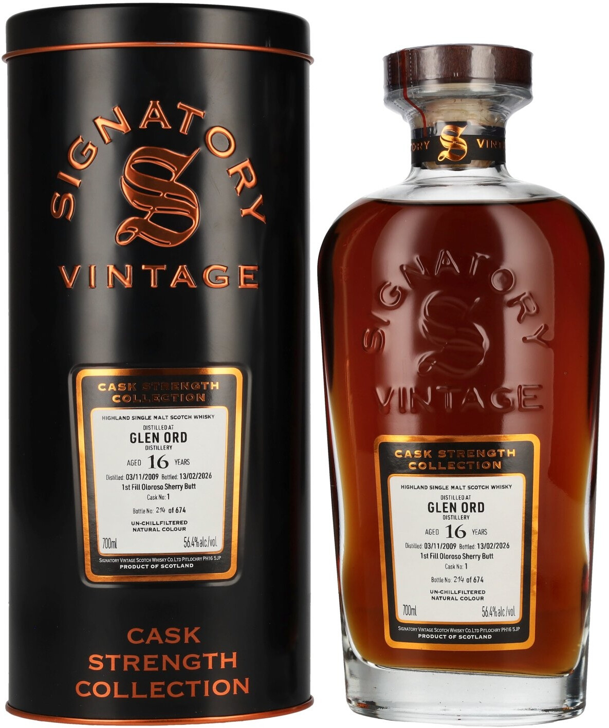 Signatory Vintage 16 Years Old Glen Ord Cask Strength Collection 1 0,7l ...
