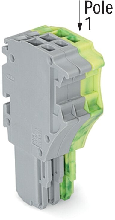 Wago 1-Leiter-Federleiste Push-in CAGE CLAMP 1,5mm² grau/grün-gelb ...