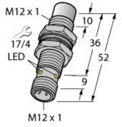 Turck Ni10U-MT12-AP6XH Induktiver Näherungssensor M12x1, sn=10mm ...