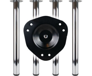 BMB Tischbein-Set Edelstahl-Effekt Ø80mm H710mm Platten-Befestigung ...