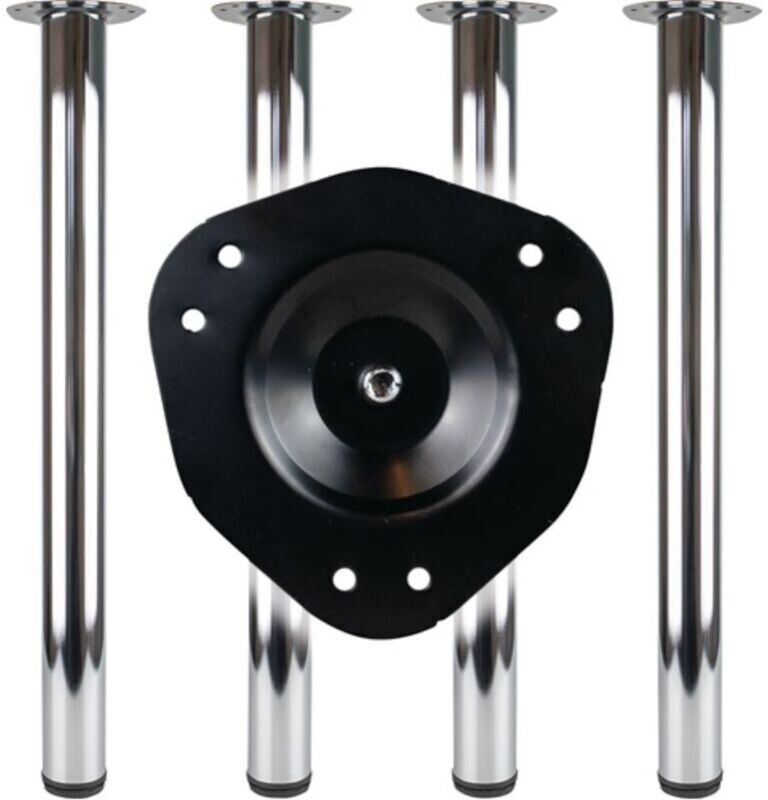 BMB Tischbein-Set Edelstahl-Effekt Ø80mm H710mm Platten-Befestigung ...
