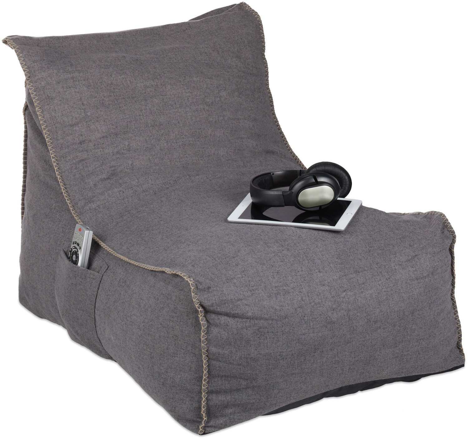 Relaxdays Sitzsack mit Lehne XXL, Schaumstoff, grau ab 79,99 ...