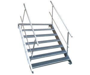 SRM Design Stahltreppe 7 Stufen, beidseitiges Geländer, Breite 100cm ...