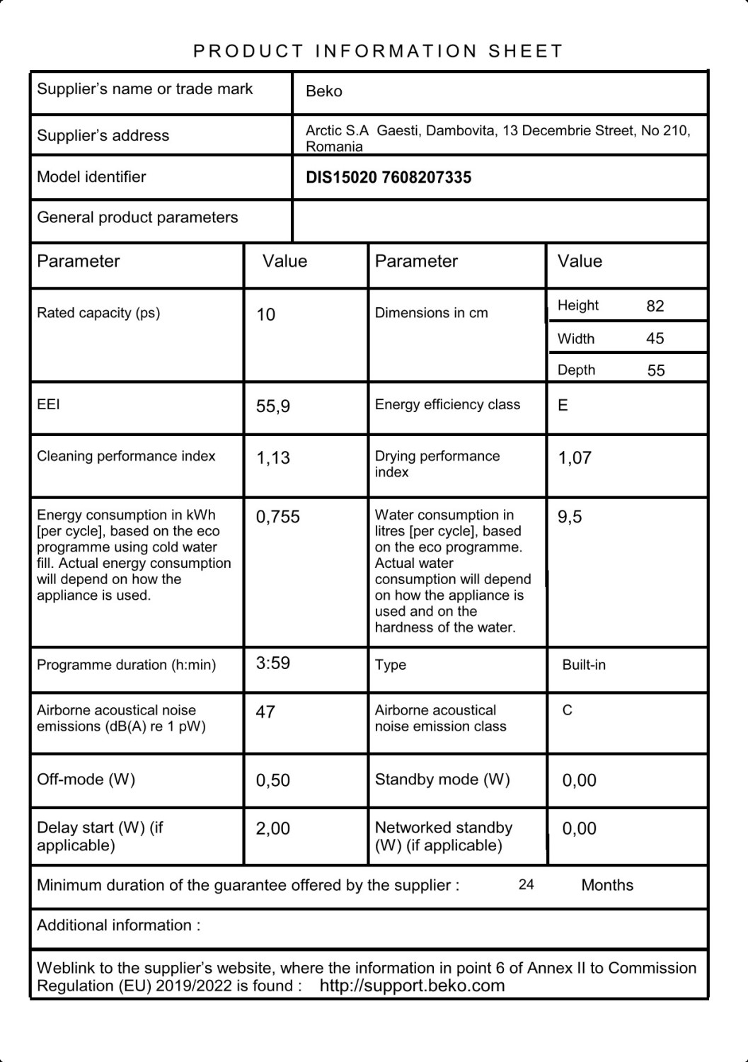 Buy Beko Integrated Slimline Dishwasher DIS15020 from £259.00 (Today ...